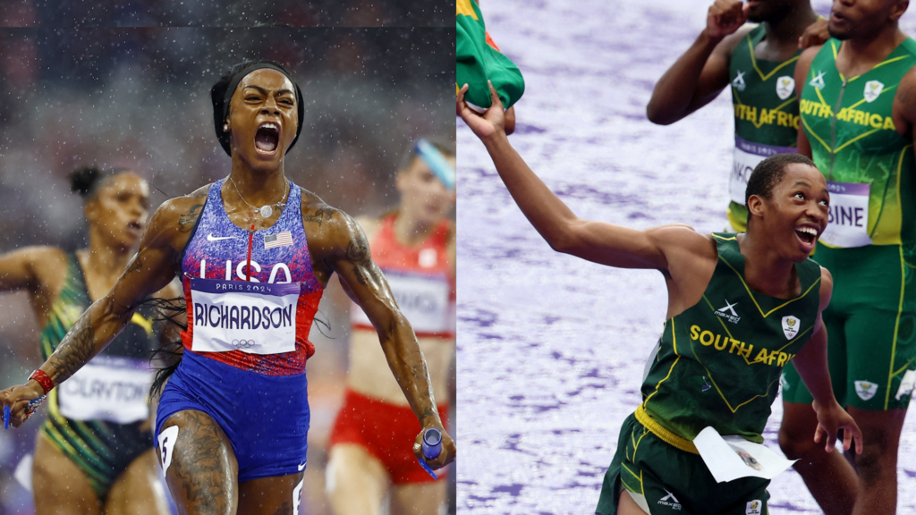 JO 2024: les relayeuses américaines du 4x100m en or, l'Afrique du Sud en argent chez les hommes